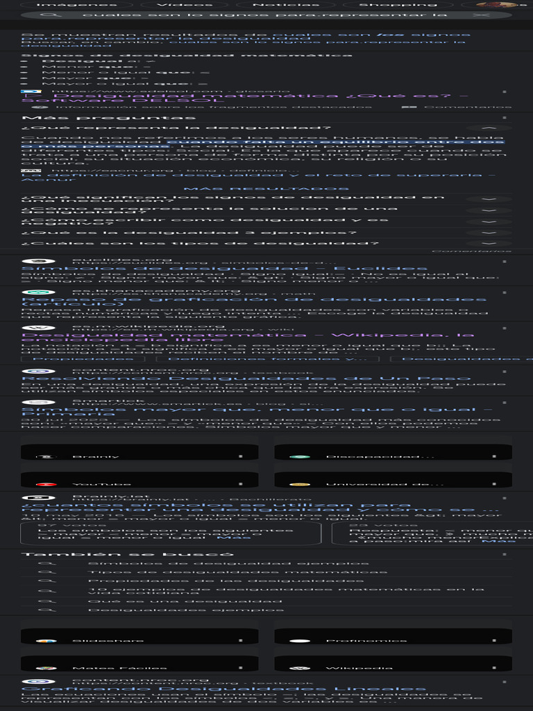 Cuales Son Lo Signos para - Representar La Desigual | PDF | Desigualdad ...