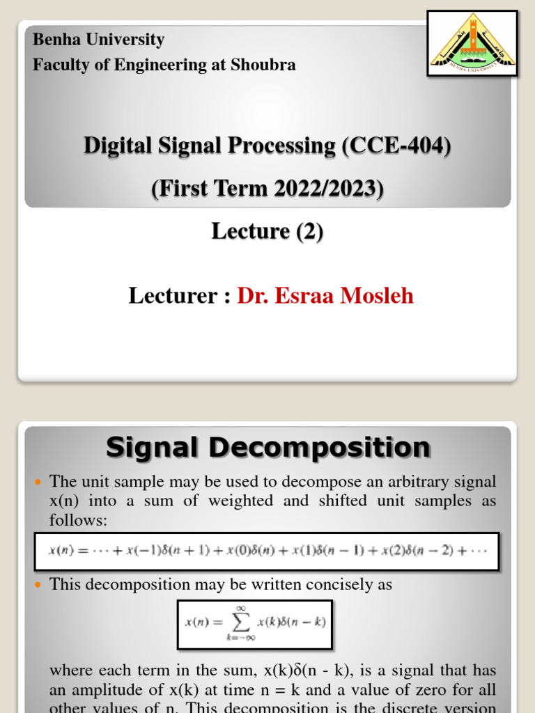 DSP Lec2 2022 Credit | PDF