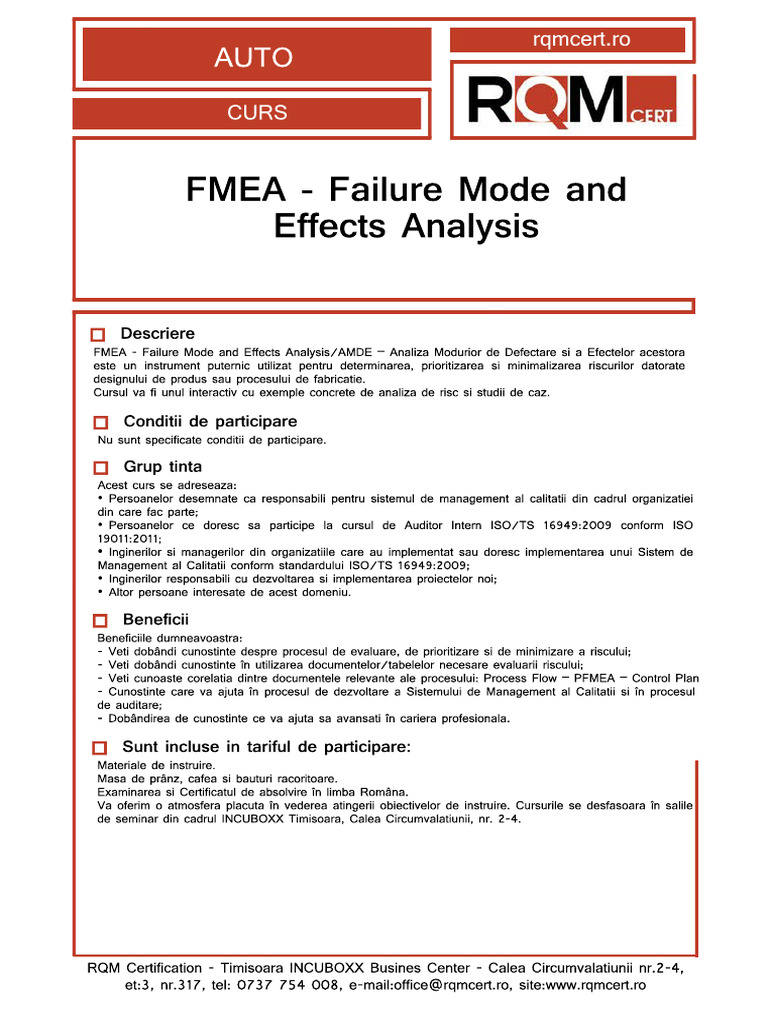 FMEA Failure Mode and Effects Analysis | PDF