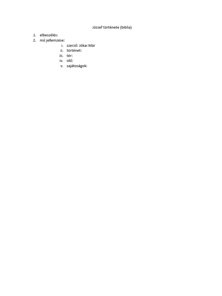 József Története (Biblia) | PDF