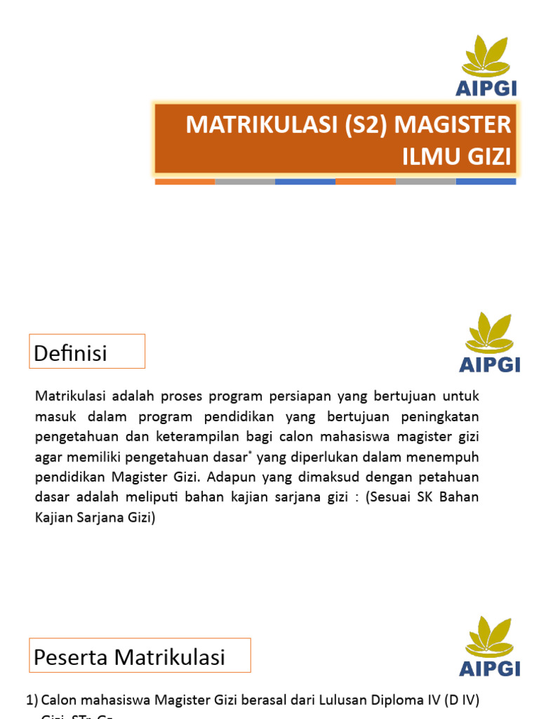 Matrikulasi S2 Ilmu Gizi | PDF