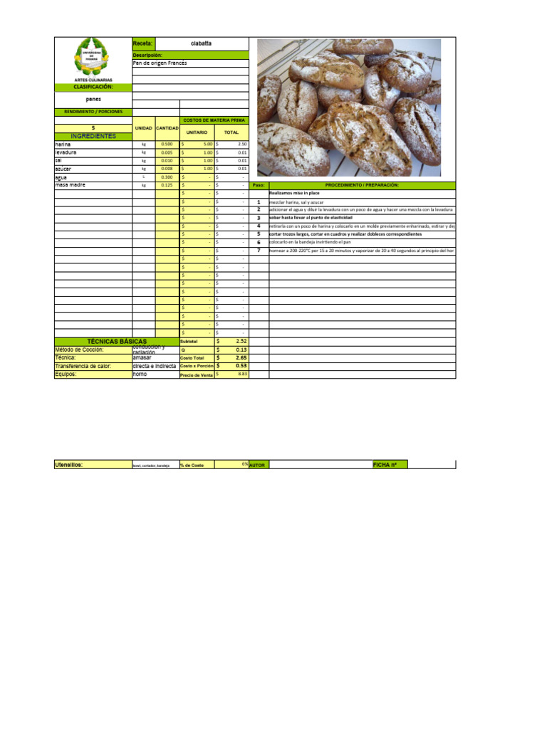 Ciabatta | PDF | Panes | Alimentos basicos