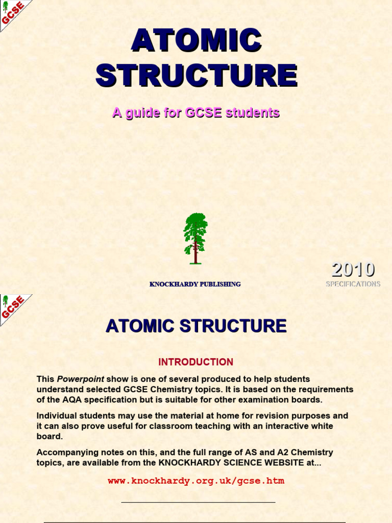 Atomic Structure | PDF | Isotope | Proton