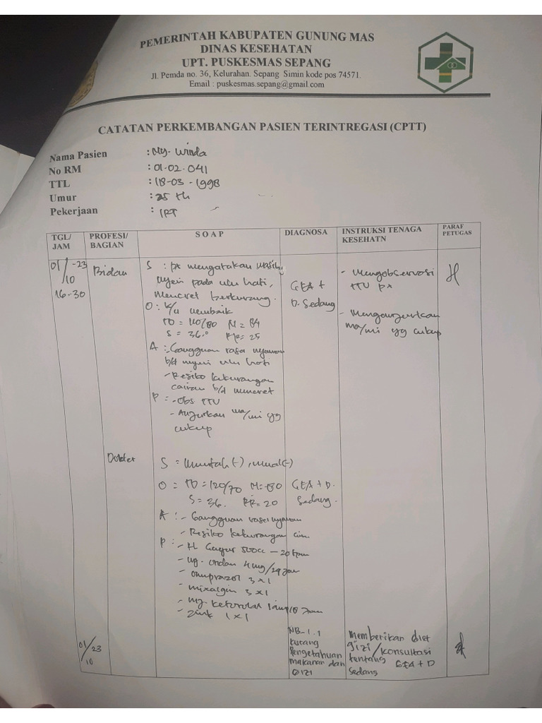 Asuhan Gizi CPPT | PDF