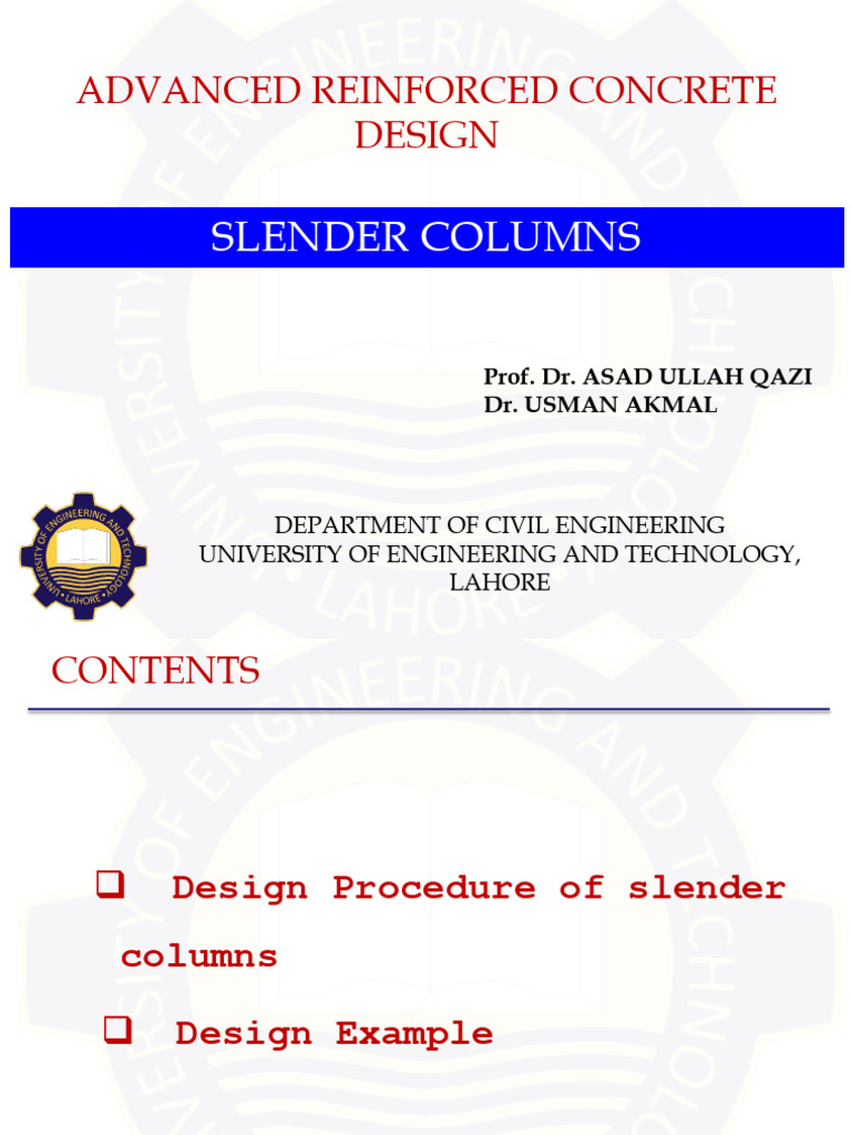 LEC-Slender Columns | PDF | Beam (Structure) | Column