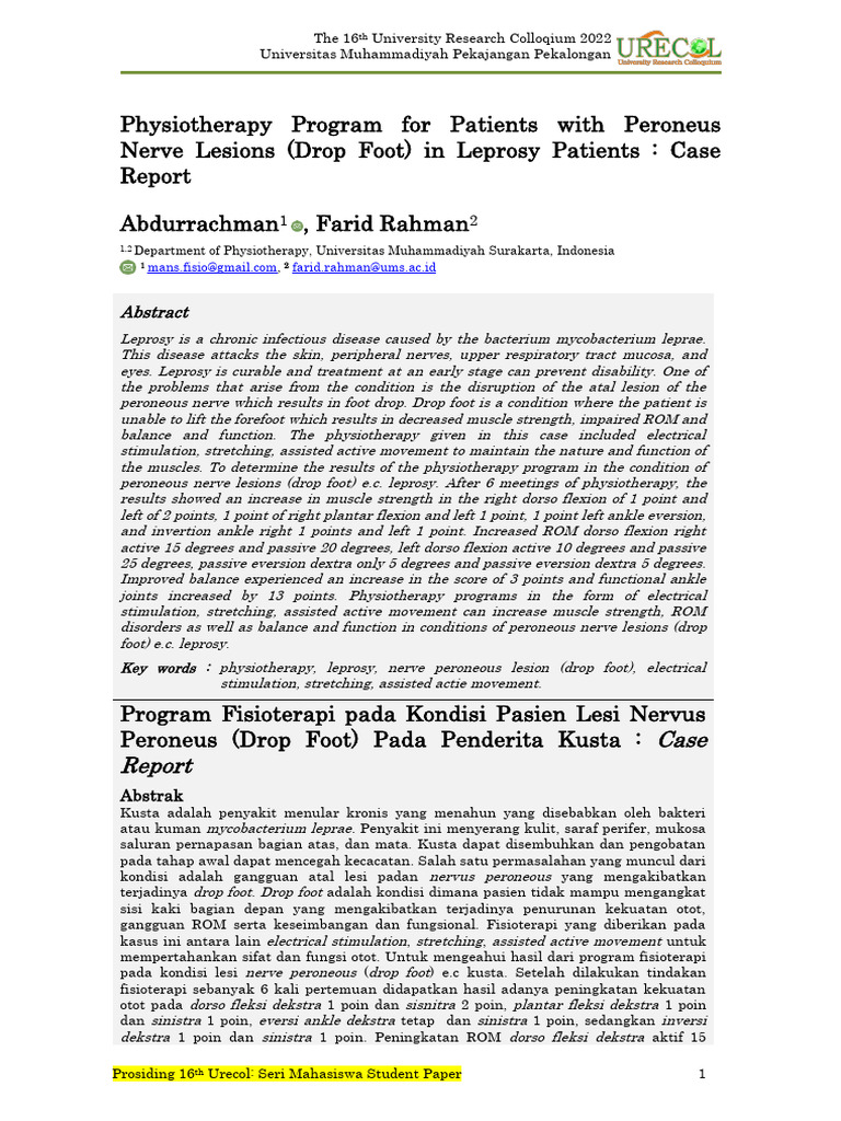 Repo Urecol,+Journal+Editor,+1 8 | PDF | Leprosy | Foot