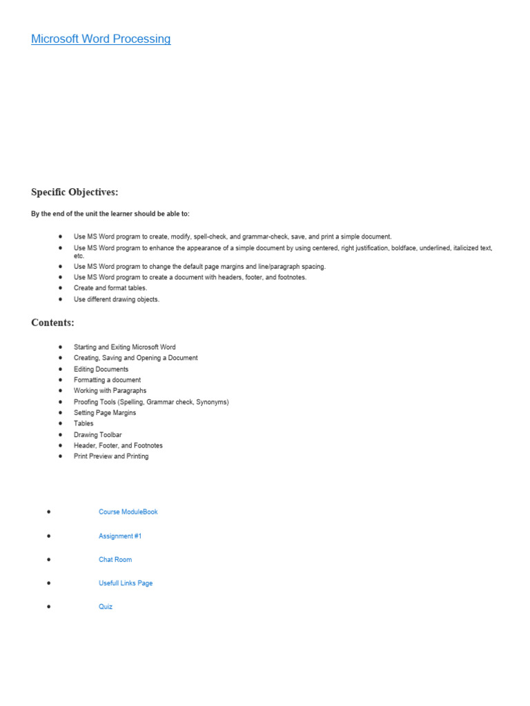 Microsoft Word Processing | PDF | Microsoft Word | Computer File