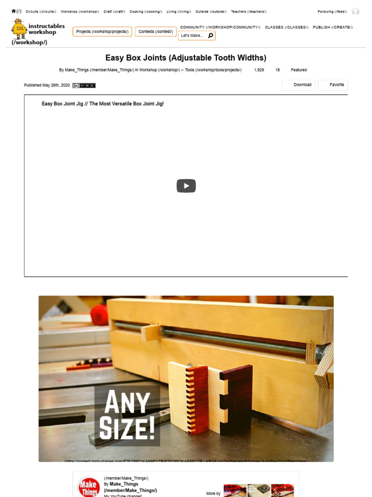 Easy Box Joints (Adjustable Tooth Widths) - 11 Steps (With Pictures ...