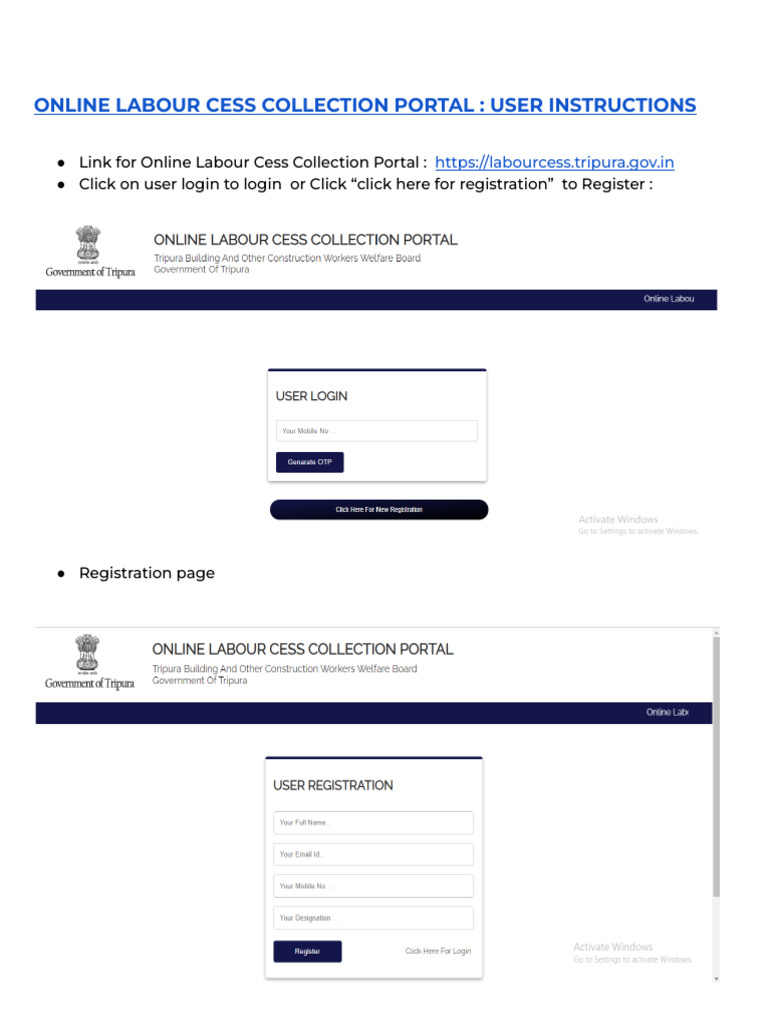 User - Manual Labour Cess | PDF