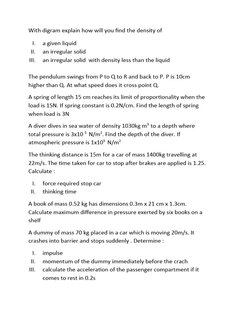 Physics Question | PDF
