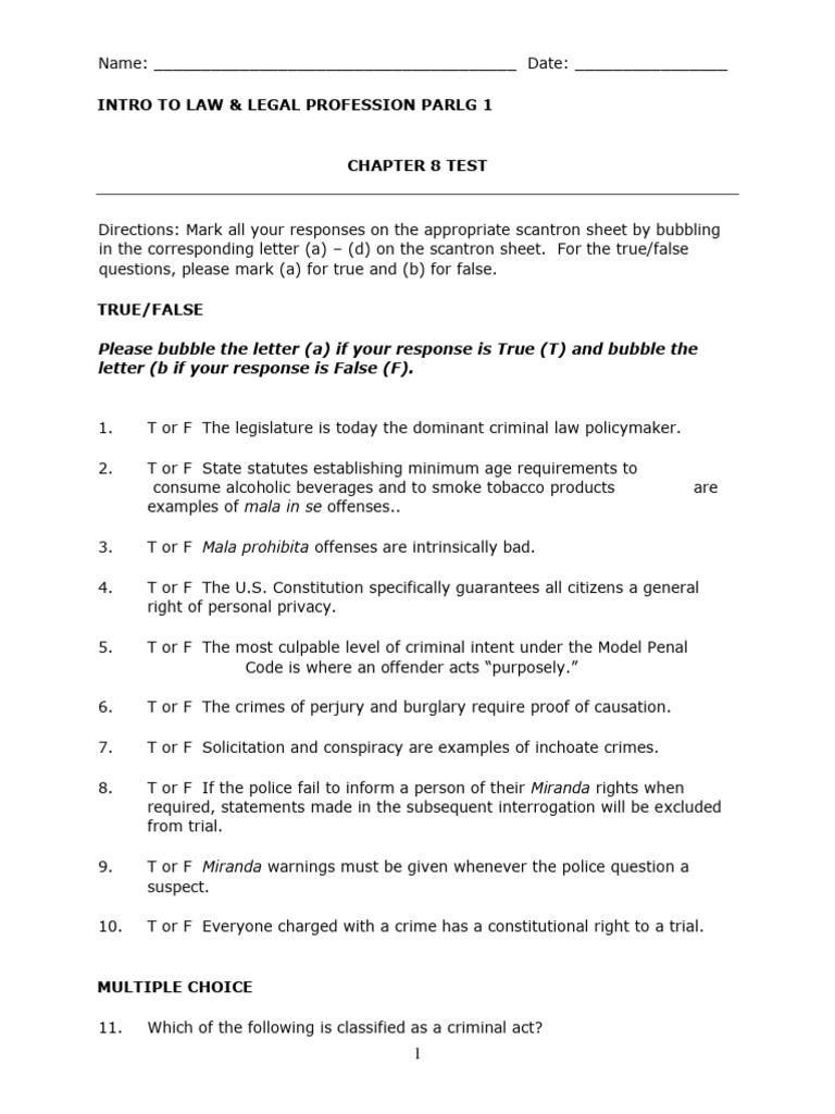 Intro To Law Chap 8 Test | PDF