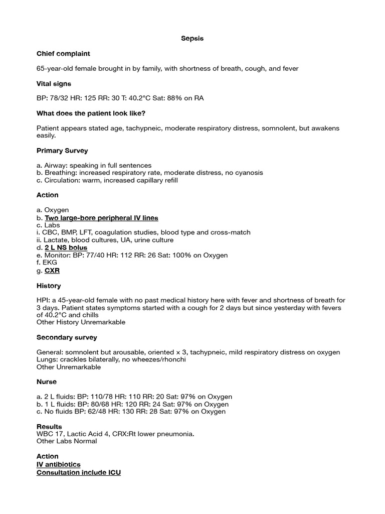 Sepsis Management in Pneumonia Patient | PDF | Self-Improvement | Wellness