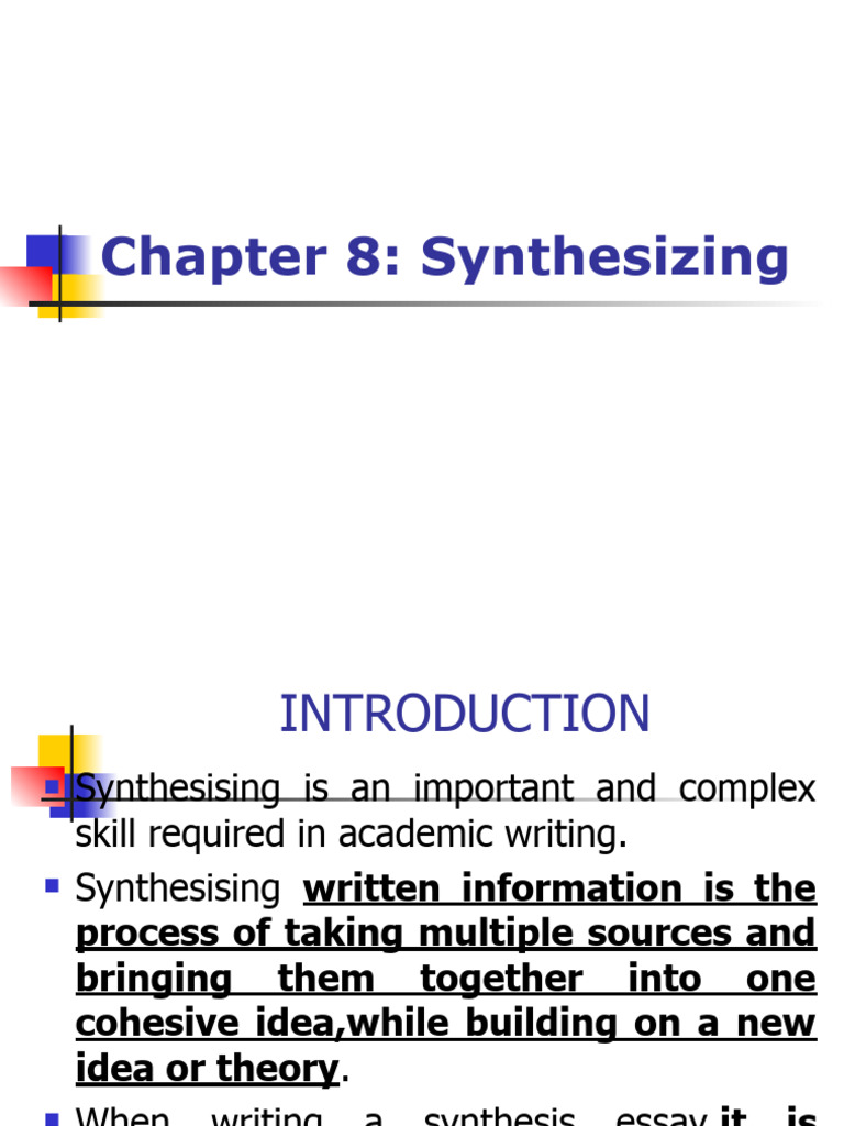 Chapter 8 Synthesising | PDF | Essays | Argument