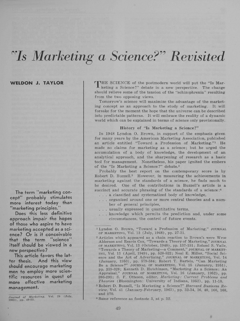 Is Marketing A Science | PDF | Science | Scientific Method
