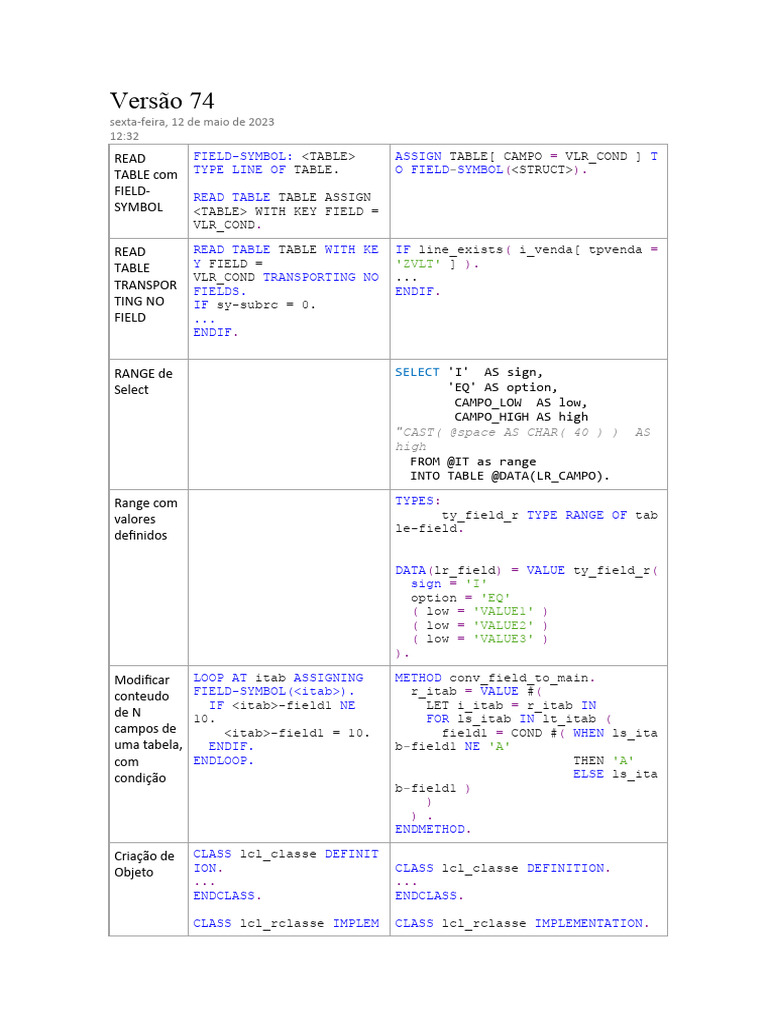 Abap New Version | PDF | Computer Programming | Notation