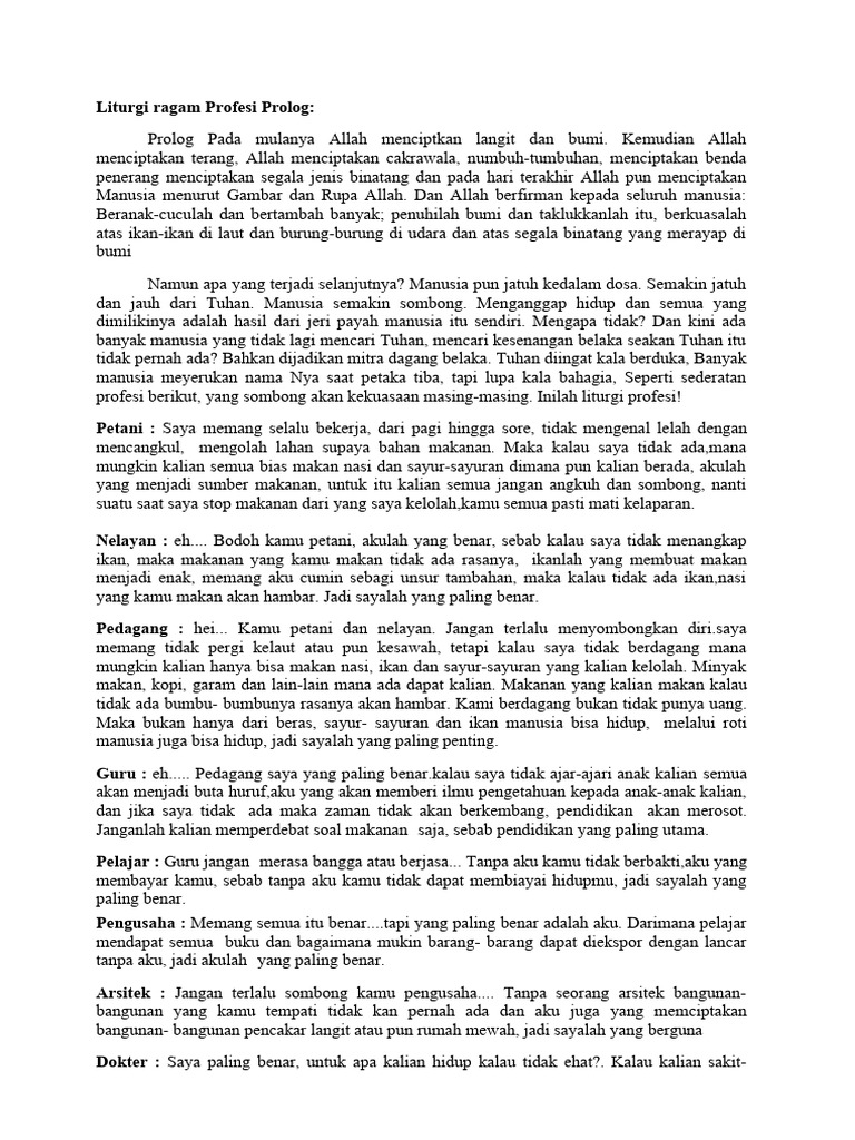 Liturgi Ragam Profesi | PDF