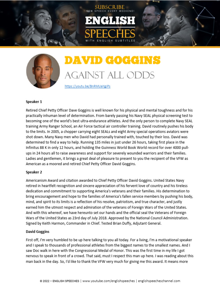 PDF Transcript - David Goggins | PDF