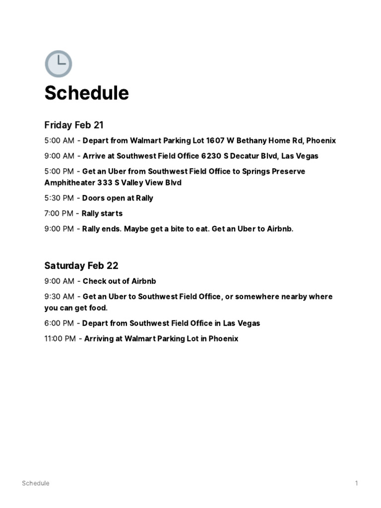 Bernie Bus Schedule: Feb 21-22 | PDF