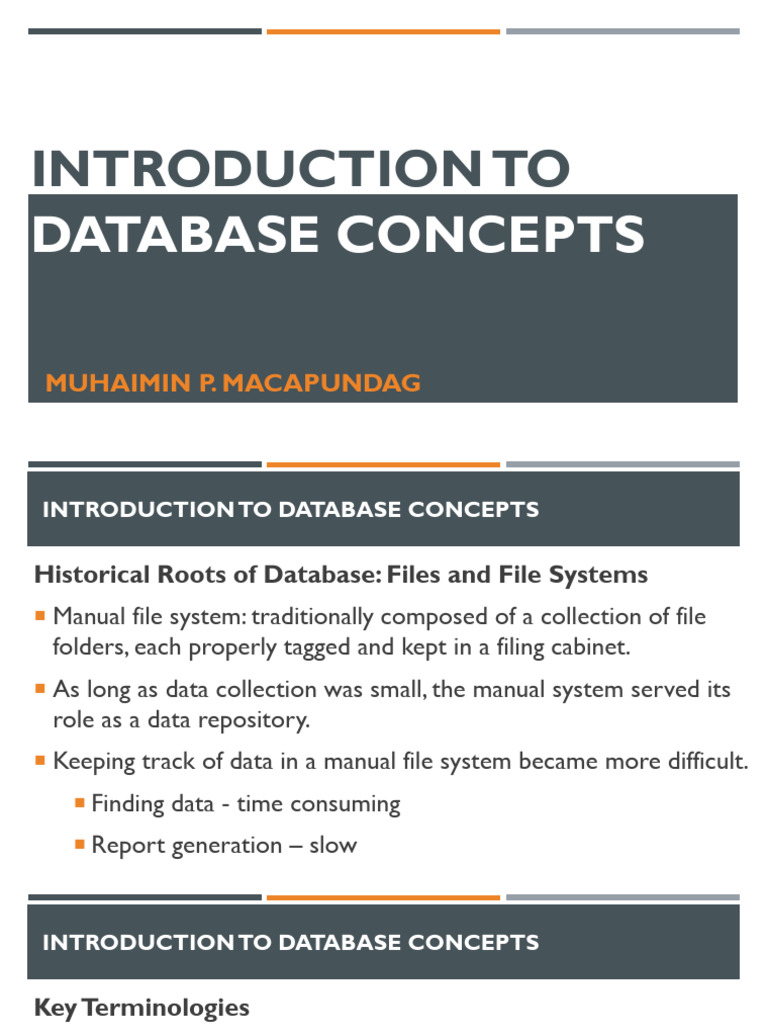 Ch2 Introduction To Database Download Free Pdf Computer File Databases