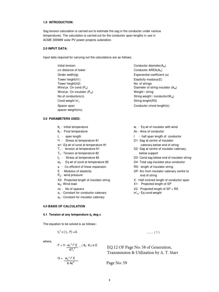 Sag Tension Calculation | PDF | Applied And Interdisciplinary Physics | Metrology