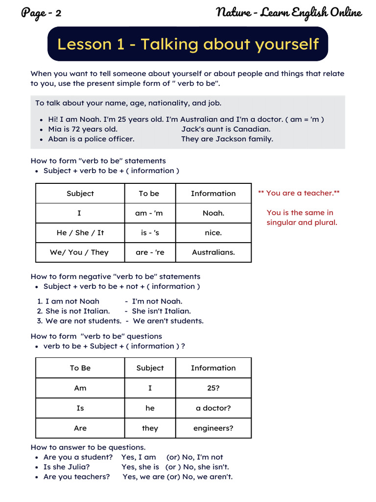 Lesson 1 | PDF | Linguistics