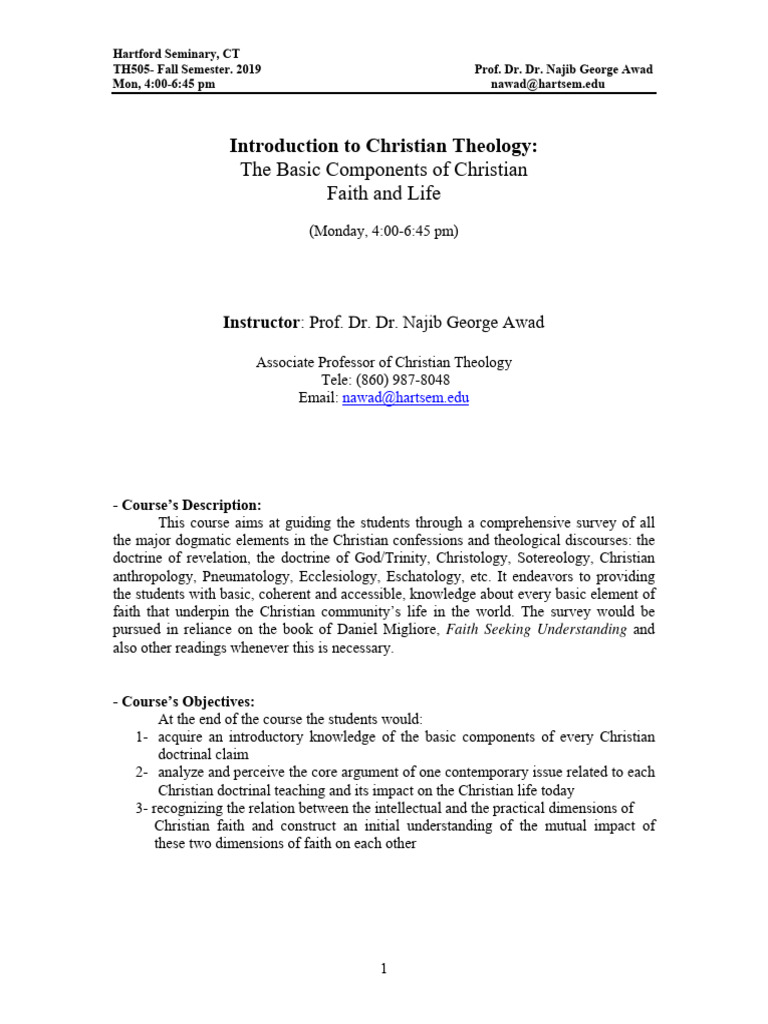 TH 505 Preliminary Syllabus | Download Free PDF | Trinity | Theology