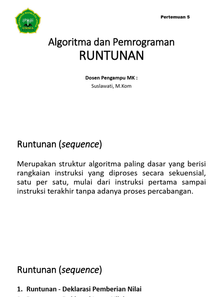 Pertemuan5 - Struktur Runtunan | PDF | Komputer