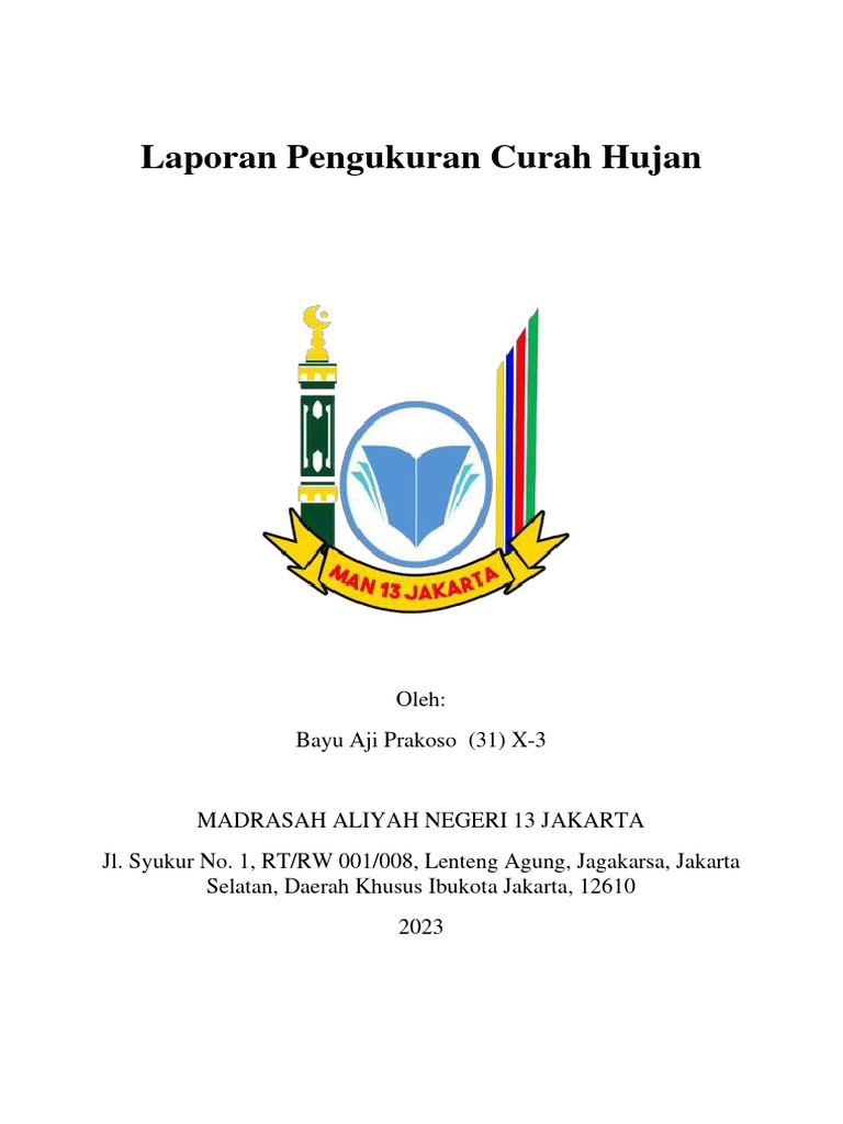Pengukuran Curah Hujan Bayu Aji Prakoso | PDF Pengukuran Curah Hujan Bayu Aji Prakoso | PDF