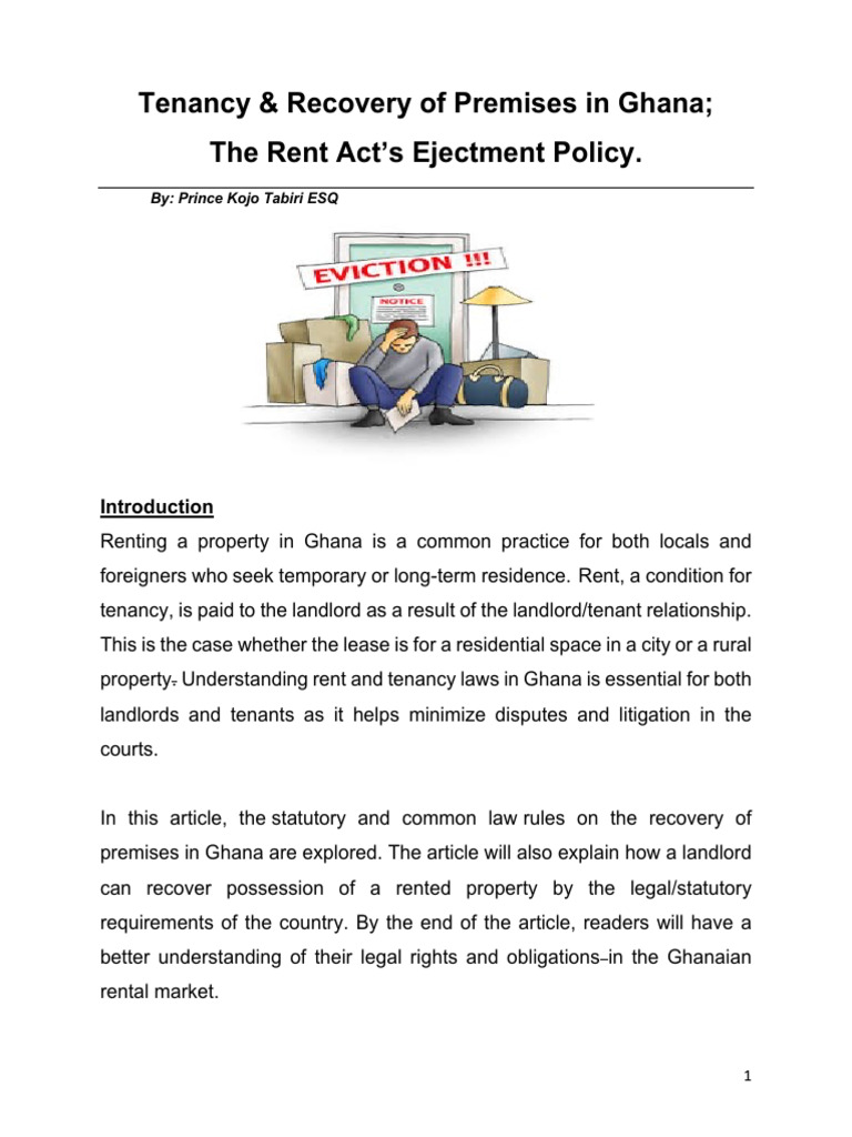 Tenancy & Recovery of Premises in Ghana The Rent Act's Ejectment Policy ...