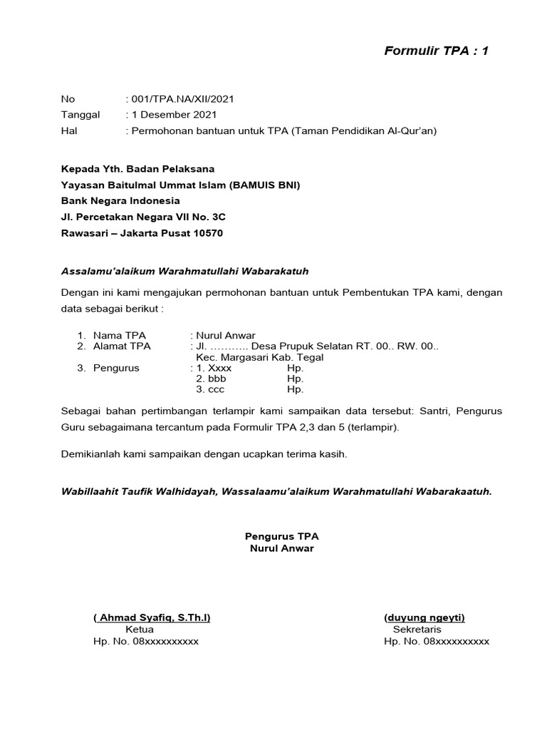 Formulir TPA-1-2 | PDF | Kajian Bahasa Asing