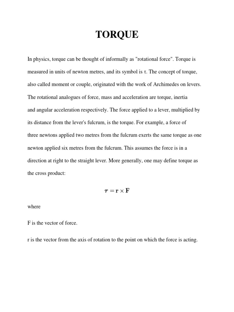 Torque | PDF | Torque | Force