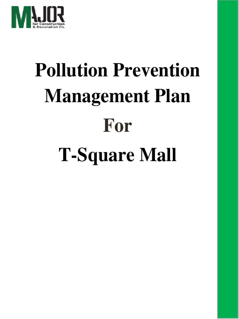 Pollution Prevention Management Plan Major | PDF | Oil Spill ...