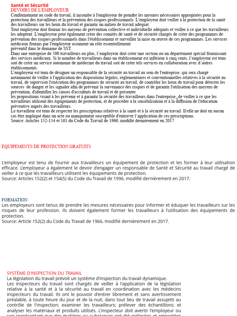 Obligations de l'employeur en SST | PDF | Santé et sécurité au travail ...