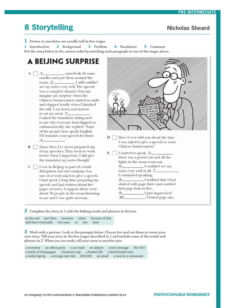 Storytelling Stages Worksheet | PDF