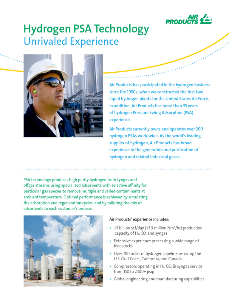 344 18 001 US Sep20 Hydrogen Psa Technology | PDF | Adsorption | Hydrogen
