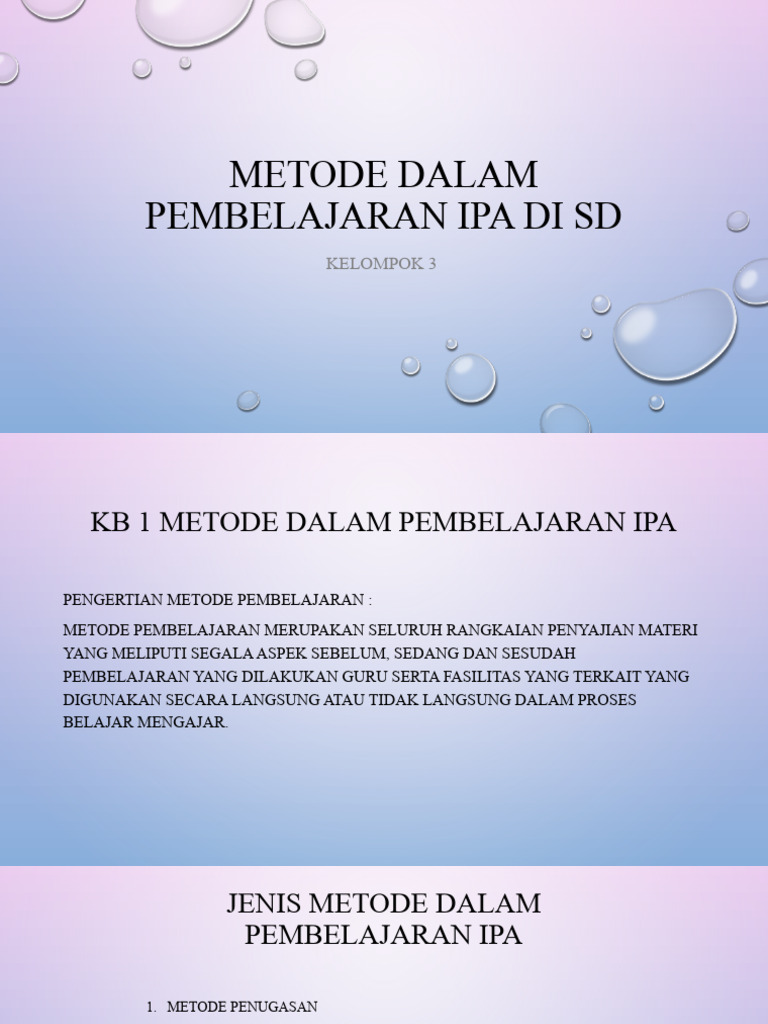 KELOMPOK 3 Metode Dalam Pembelajaran Ipa DI SD | PDF