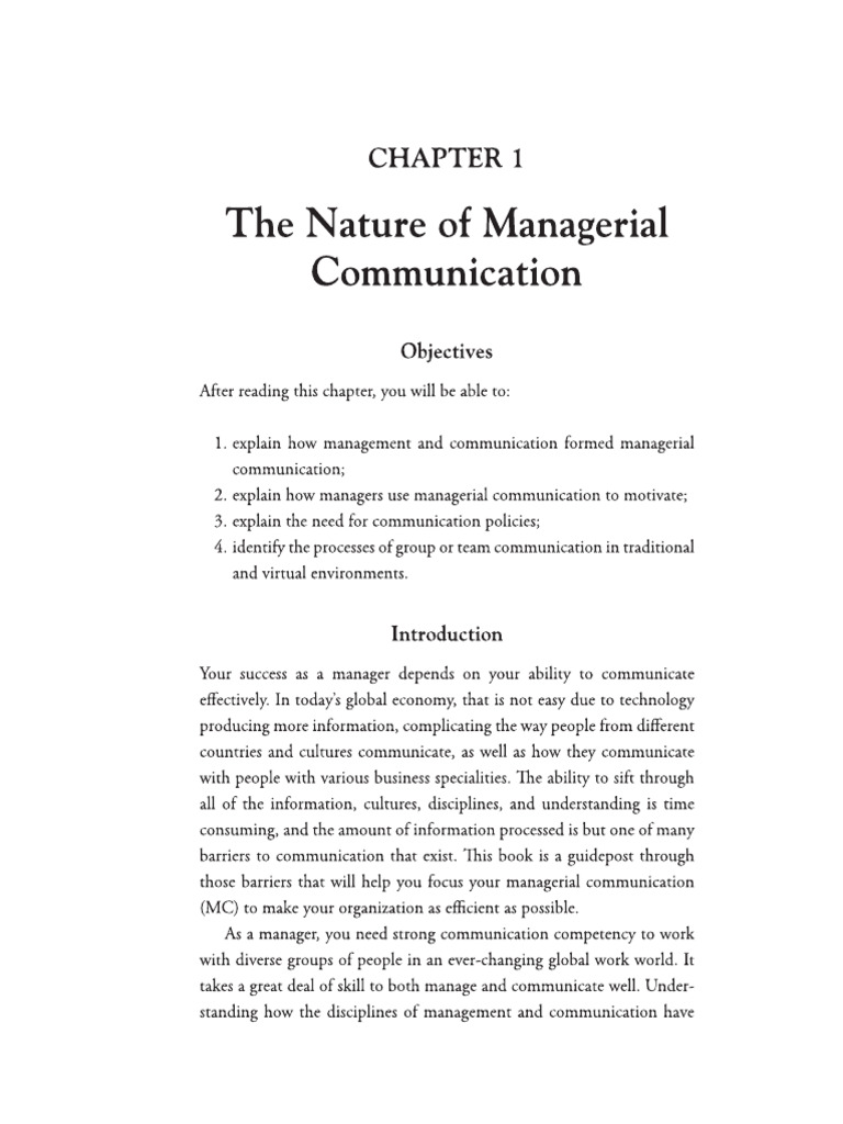 Managerial Communication Nature and Process | PDF