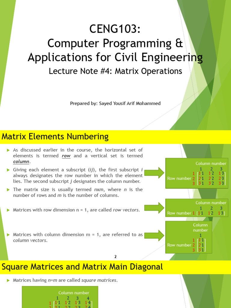 Lecture Note #4 | PDF | Matrix (Mathematics) | Determinant