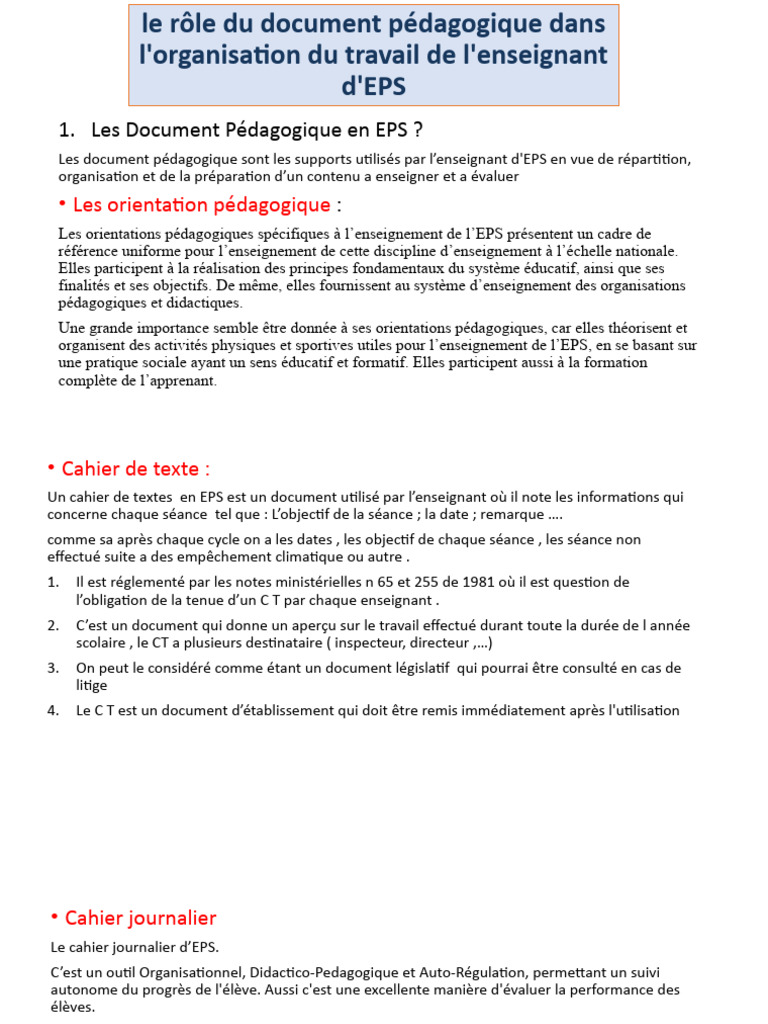 Le Rôle Des Documents Pédagogiques | PDF | Pédagogie | Enseignement