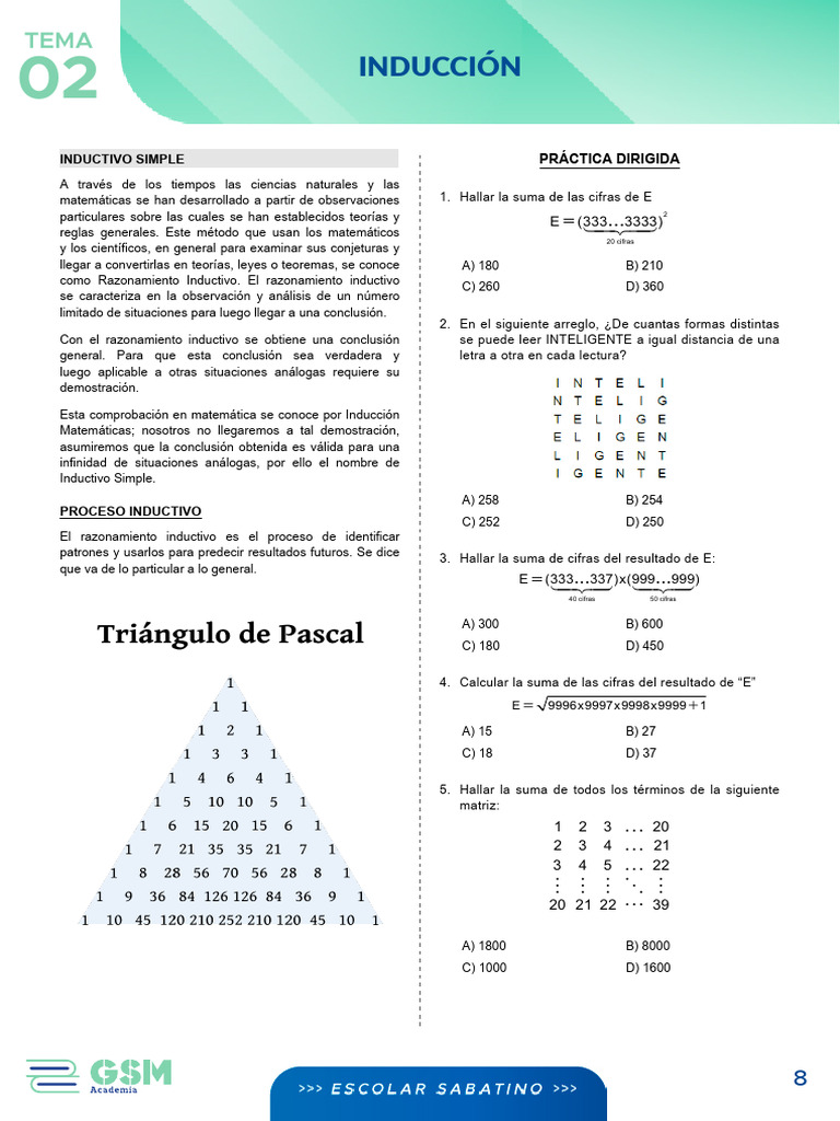 Inducción: Inductivo Simple | PDF | Razonamiento inductivo | Prueba matemática