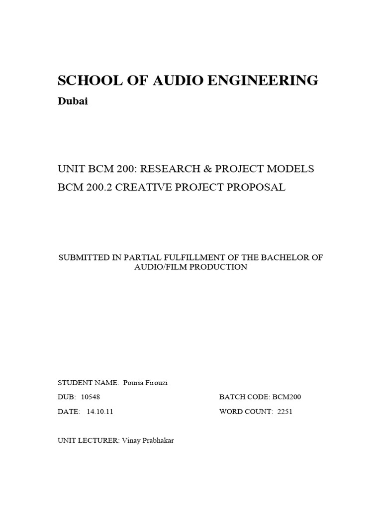 Live Electronic Music Project Proposal | PDF | Microphone | Sound ...