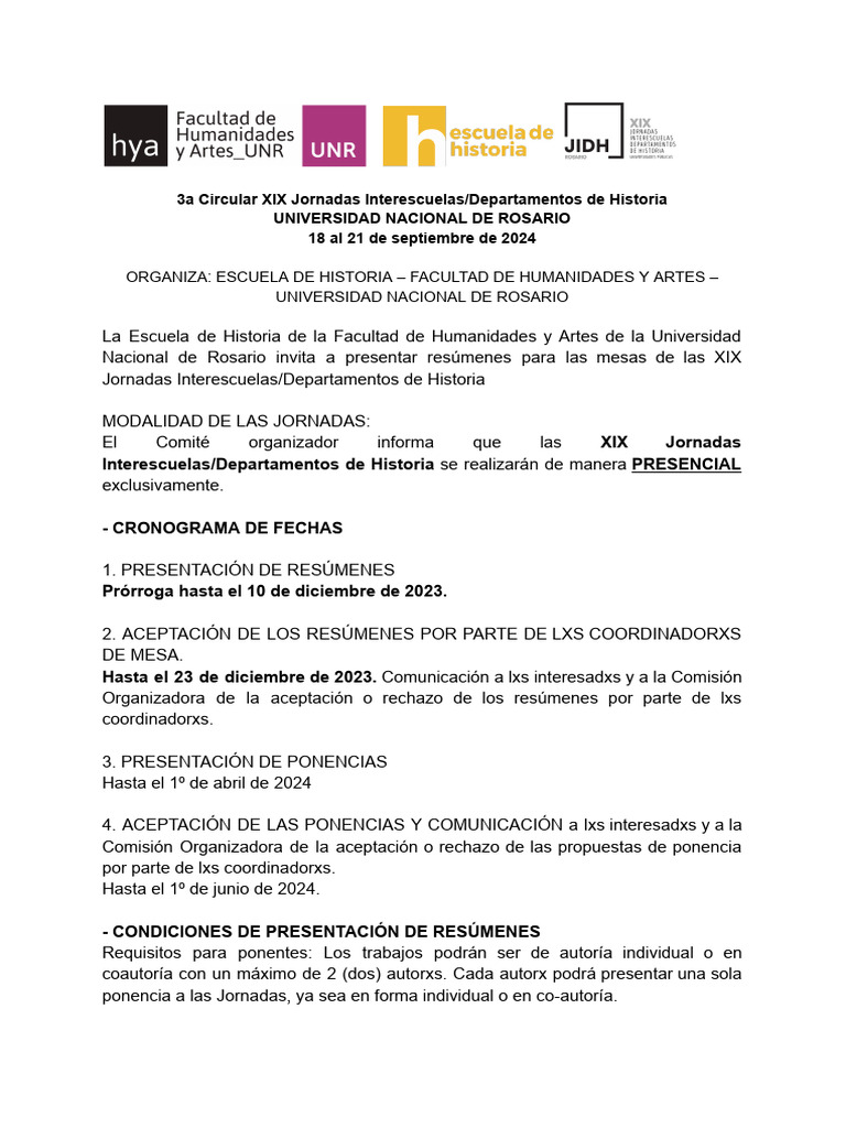 III Circular JIDH ROSARIO 2024 | PDF