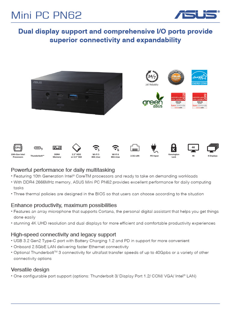 PN62 Datasheet Compressed | PDF | Bios | Usb