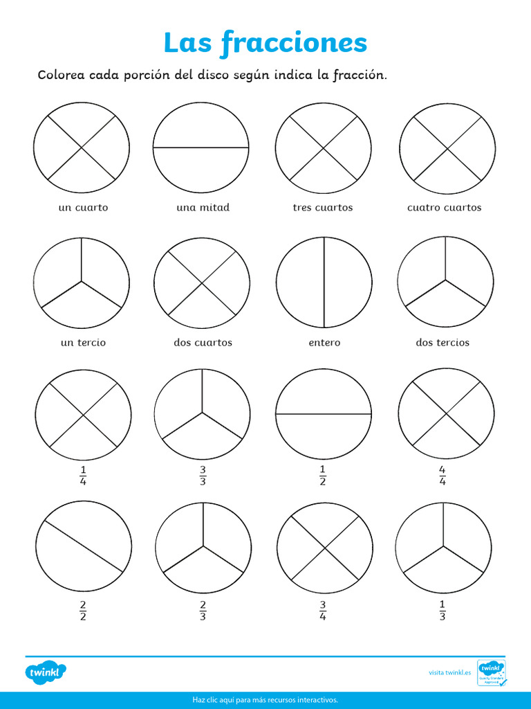 3° y 4° Bco, Colorea Fracciones | PDF