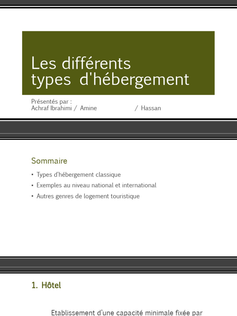Les Différents Types | PDF | Hôtel | Camping