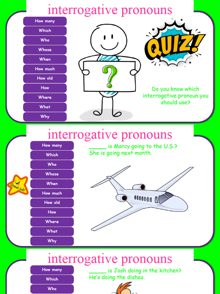 Interrogative Pronouns Quiz | PDF