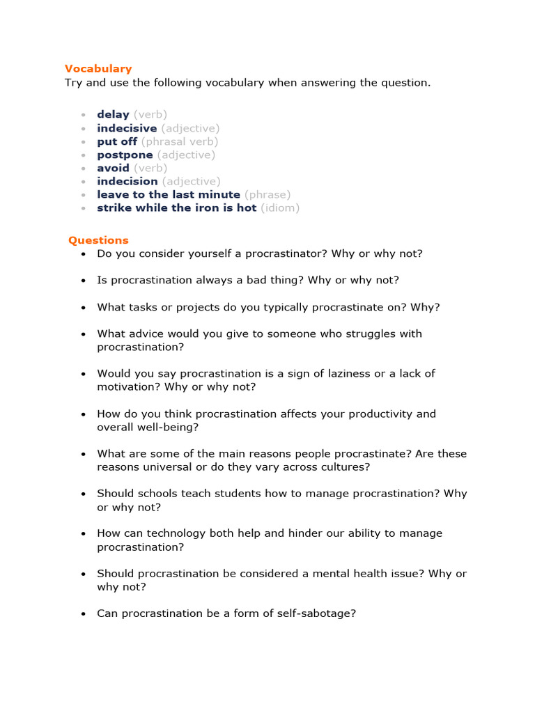 Procrastination | PDF