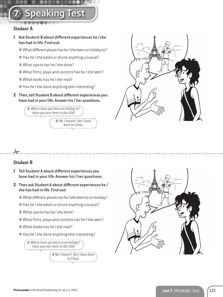 Achievers A2 Test Unit 7 Speaking | PDF | Self-Improvement | Sports ...