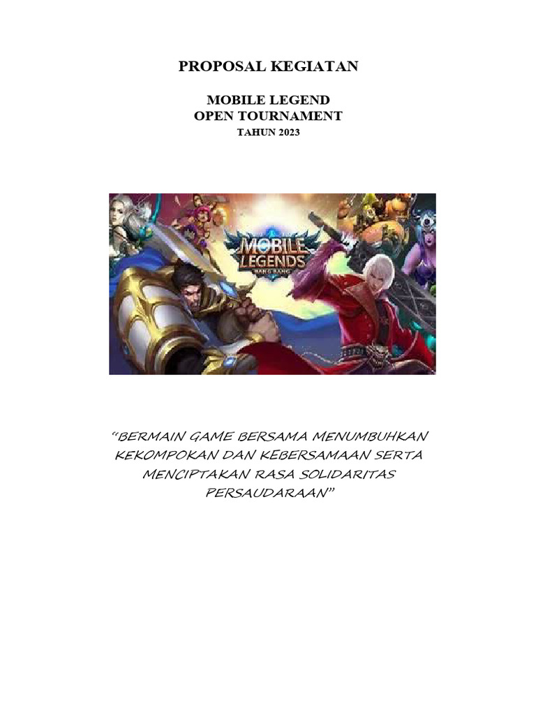 Proposal Kegiatan Mobile Legend | PDF