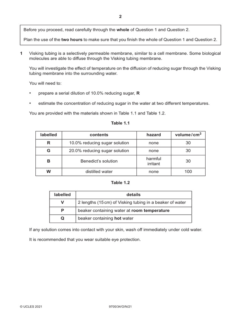 9700 w21 QP 34 PDF | PDF | Cell Membrane | Concentration